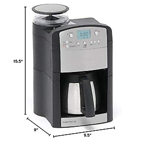 Capresso 465 CoffeeTeam TS 10-Cup Digital Coffeemaker with Conical Burr Grinder and Thermal Carafe