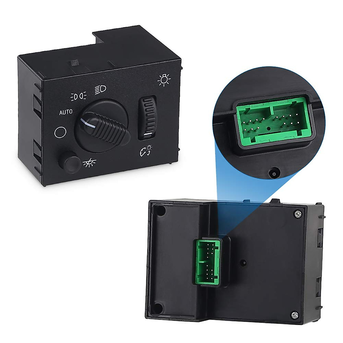 WMPHE Compatible with Headlight Switch Chevy Silverado GMC Sierra 2003-2007 Suburban Avalanche Yukon Tahoe Cadillac Escalade Headlamp Dimmer Switch Replace OE # 19381535 D1595G 15194803