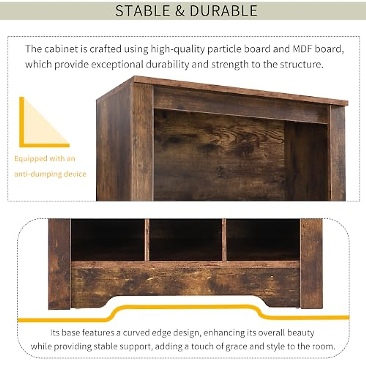 Goohome Stylish Design 30 Shoe Cubby Console, Contemporary Free Standing Tall 10-Tier Shoe Storage Cabinet with Multiple Storage Capacity and Versatile Use for Hallway, Entryway, Space-Saving