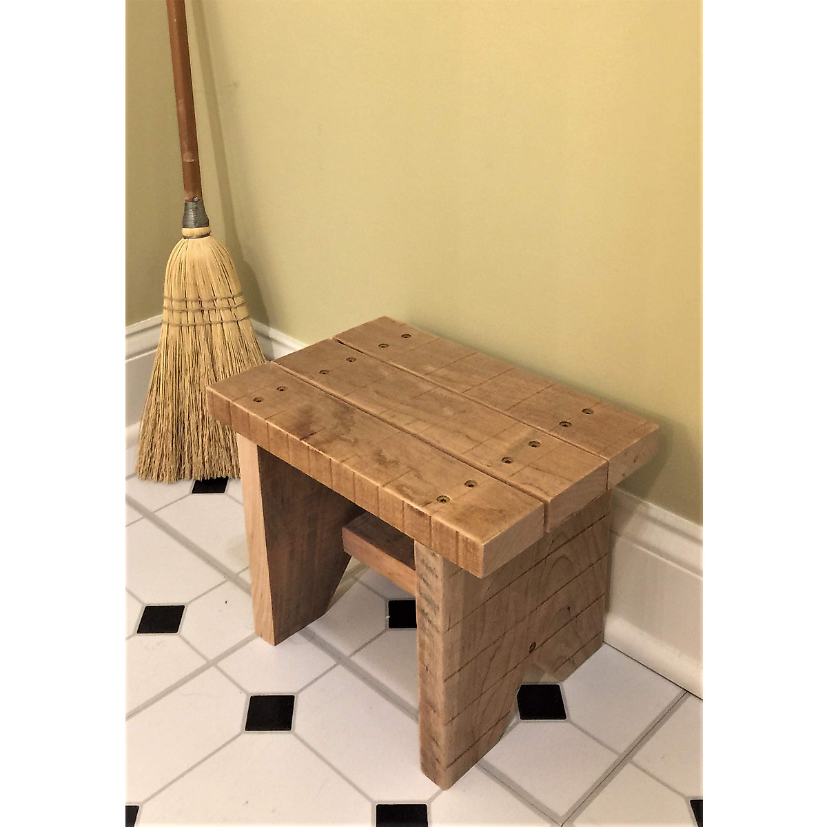 Classic Amish Reclaimed Wood Stool. Natural, Rustic, Solid. Versatile Home Decor Piece. Handmade in USA. Step/Sitting/Footstool/Plant Stand.