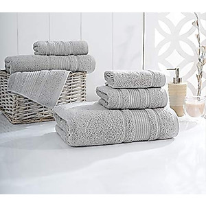 Qute Home 4-Piece Hand Towels Set, 100% Turkish Cotton Premium Quality Towels for Bathroom, Quick Dry Soft and Absorbent Turkish Towel, Set Includes 4 Hand Towels (Grey)
