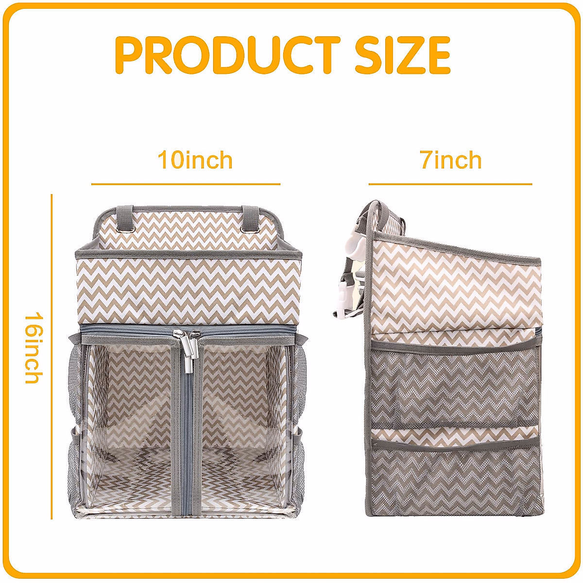 BAGLHER Hanging Diaper Organizer,Baby Diaper Organizer is Suitable for Hanging on Diaper Table,Nursery, and All Cribs.Baby Supplies Storage Diaper Rack,Diaper Stacker.