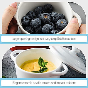 Kichvoe Ramekins 8 Oz Oven Safe With Lids 2pcs Porcelain Ramekins Creme Brulee Dishes Custard Cups Pudding Baking Bowl