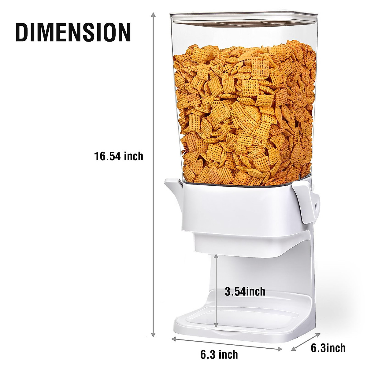 Cereal Dispenser Countertop 2pcs,5.5L Cereal Containers Storage Dispenser for Pantry,Dry Food Storage Rice Containers,Candy Dispenser,Snack Organizer Machine for Grains, Nuts,Oatmeal, Pet Food White