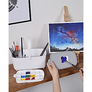 GAMENOTE Paint Brush Cleaner - Paint Brush Holder with Palette and Handle, Paint Brush Rinser for Acrylic, Watercolor, and Water-Based Paints
