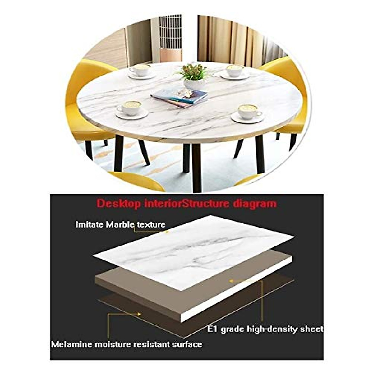 IWQHQXR Office Conference Table, Home Table and Chair Set Modern Simple Leisure Wooden Round Table Living Room Study Bedroom Balcony Kitchen Dining Table (Color : Light Gray) (Color : Powder)
