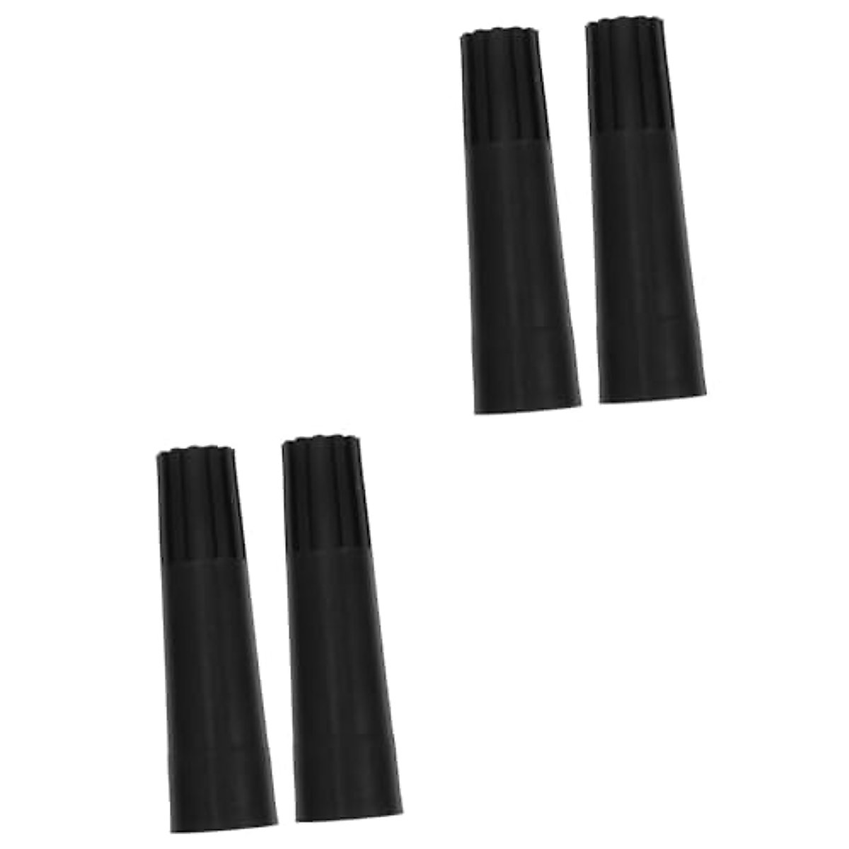 COOLHIYA 4 Pcs Telescopic Pole Adapter Threaded Tip Repair Threaded Tip Replacement Tip for Extension Pole Push Broom Handle Adapter Mop Handle End Broom Handle End Cap Black Plastic