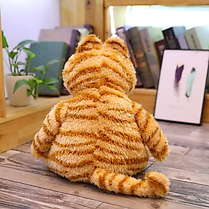 Fat Orange Plush Cat Fat Kitten Stuffed Animals Toy,Cute Fat Cat Plush Toy,Lifelike Yellow Tabby Cat Kitty Toy,Fat Kitten Tabby Cat Plush Toy for Boys and Girls Children Xmas Birthday Gift (11.8inch)