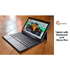 CWOWDEFU Gaming Tablet 10 Inch with Keyboard Android Tablet Octa Core 64GB 1080p Full HD INCELL Touchscreen Tablet 2.4G / 5G WiFi Tabletas GPS