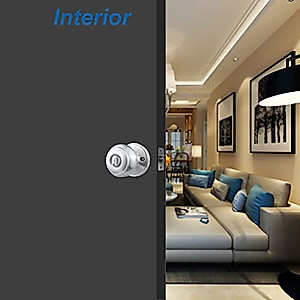 Comfhouse 5 Pack Stainless Steel Ball Entry Door Knob, Keyed-Alike Satin Nickel Entrance Door Knob,Interior/Exterior Door Knob with Lock For Bedroom Bathroom, Front Entry Door Knobs with Lock Same Key