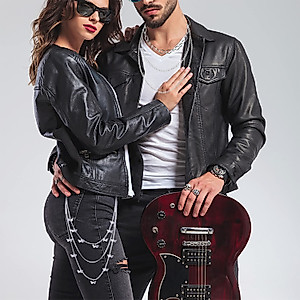 6 Pieces Pants Chain Wallet Chain Butterfly Lock Charm Jeans Chains Pocket Punk Chain Hip Hop Rock Chains for Women Men