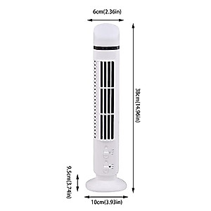 HWZQDJ Upgraded LED Tower Fan, Desktop Mini Vertical Conditioner with 2 Wind Speed Mode, Household Led Bladeless Tower Cooling Fan With Lighting Function, USB Charging Stand Up Tower Fan