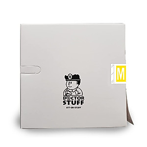 Doctor Stuff - File Folder Labels, Alphabet Letter M, Barkley FASTM - CTAM Series Compatible Alpha Stickers, Yellow, 1" x 1-1/2", 500/Roll