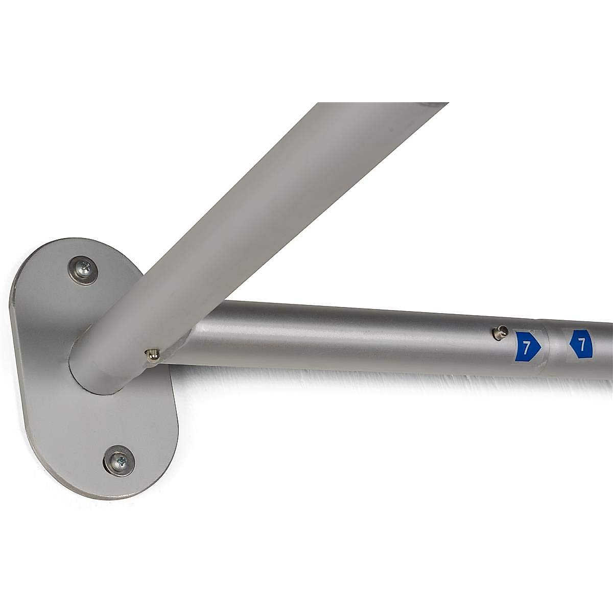 Displays2go Retail Dressing Room Kit, Semi-Circle, Aluminum Curtain Rod, Wall Mount - Silver (SMDRF4860)