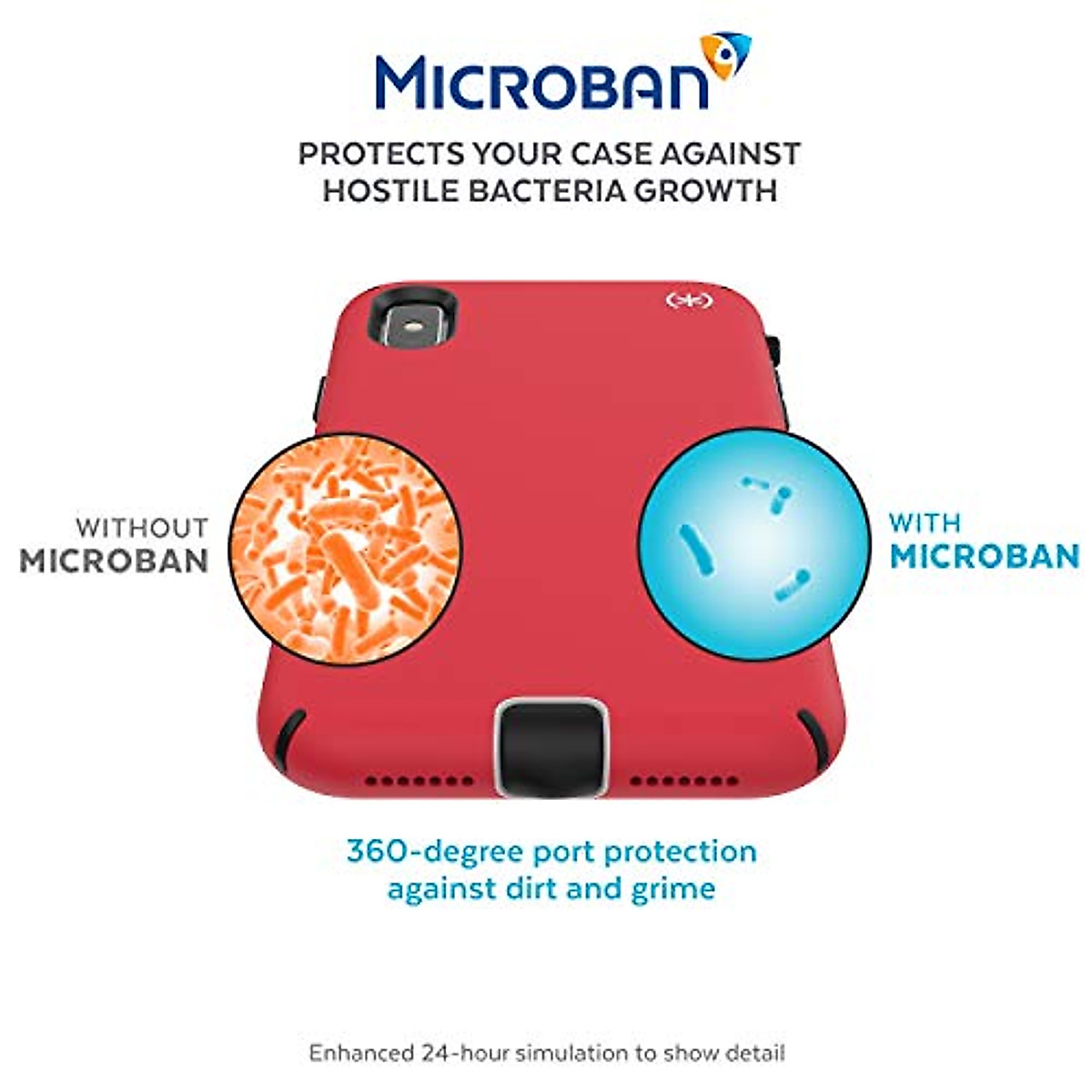 Speck Products Compatible Phone Case for Apple iPhone Xs Max, Presidio Sport Case, Heartrate Red/Sidewalk Grey/Black