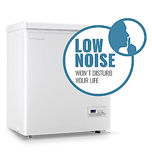 DEMULLER Chest Freezer with Electronic Control 41℉ to -15 ℉Deep Freezer 4.0Cubic Feet Freestanding Small Freezers with 2Removable Stainless Steel Basket Mini Freezer Top Open Door Compact Freezer