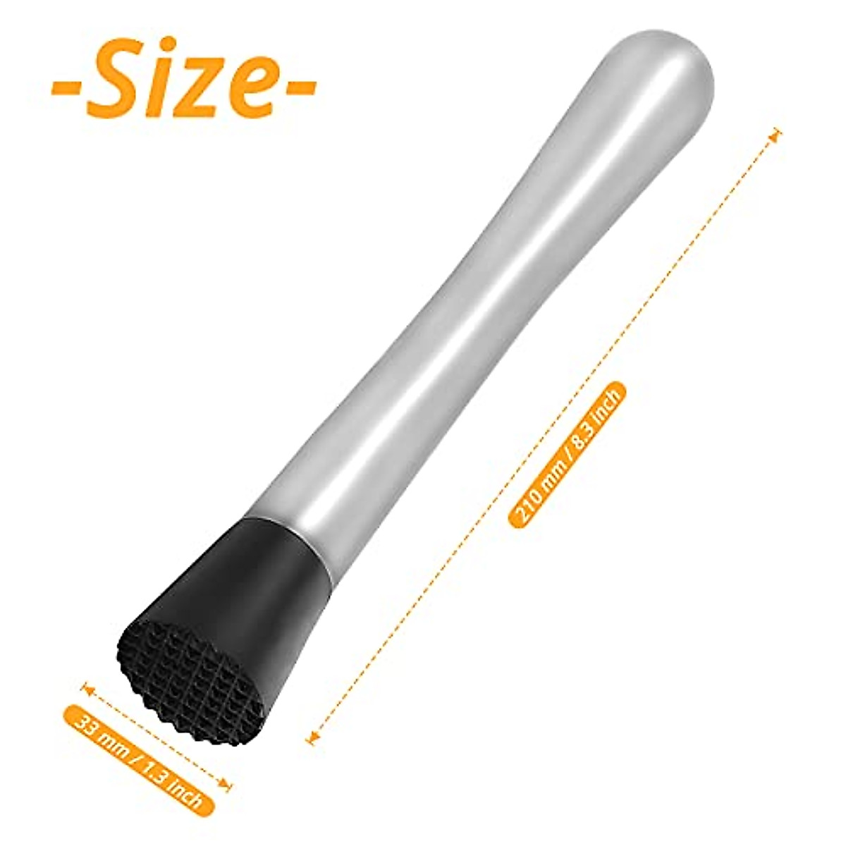 Sihuuu Muddler for Cocktails Set Stainless Steel Fruit Crusher 8 Inch Bar Tools for Home Making Mojito Mix Fruit Drinks