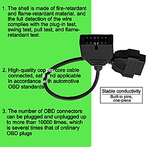 GOLITON OBD2 to OBD1 GM Adapter, 12 Pins Socket to OBD2 16 Pins Diagnostic Tool Connector Adapter Cable Compatible with GM 12 Pin