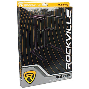 Rockville RLS2400 Lightweight Folding DJ Laptop Stand w/Extra Shelf & Travel Bag