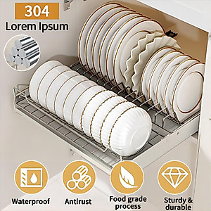 Pull out Cabinet Organizer Fixed with Adhesive Nano Film, Heavy Duty Sliding Basket Organizer Drawer, Pull Out Drawer for Kitchen Under Sink Organizer, Pantry, Bathroom,1 Pack