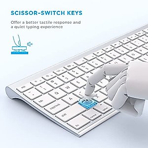 Bluetooth Keyboard Mouse for Mac OS, Ultra Slim Rechargeable Multi-Device Wireless Keyboard Mouse Combo for iMac, MacBook Pro, MacBook Air, iPad
