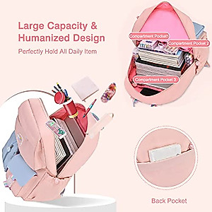 FANDARE School Bags Children's Backpacks Girls Boys Primary School Daypacks Student Lightweight Colourful Bookbag for 3-6 Grade Daughter Son Campus Travel Hiking Backpack Waterproof Nylon Black