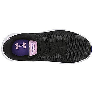 Under Armour Womens Grade School Charged Pursuit 2 Bl Running Shoe, Black/White, 5 Big Kid US