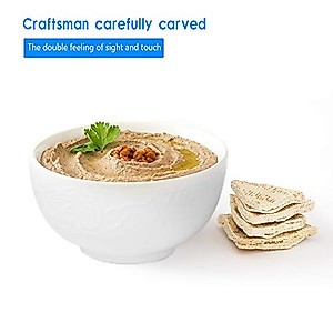 amHomel 10 Packs Porcelain Small Bowl Set for Ice Cream, Dessert, Small Side Dishes, Salad, Fruit, Dip (4.5 Inch, White, High Foot)