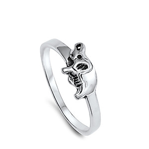 Women's Elephant Polished Ring New .925 Sterling Silver Thin Band Size 3