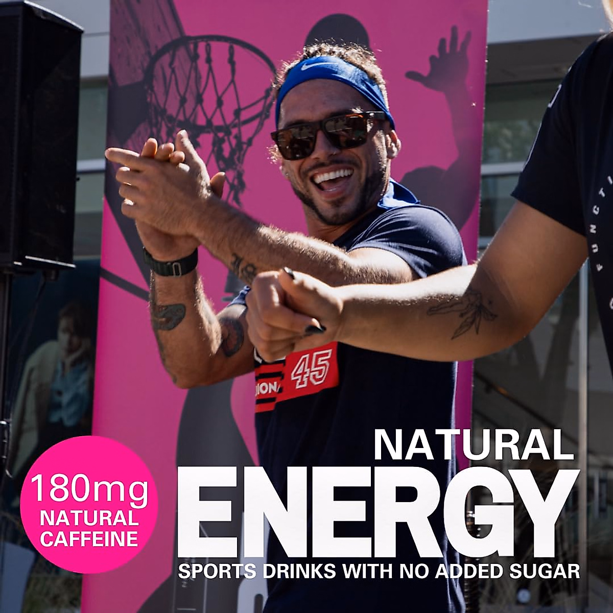 Pure Fuel All Natural Healthy Energy Drink Watermelon Blast – Plant-Based Sports Drink & Pre Workout – No Sucralose – 180mg Natural Caffeine – 12pk x 16.9 fl oz