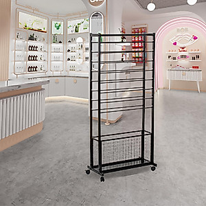 Stranthother Double-Sided 16-Layer Ribbon Holder Organizer Rack,Ribbon Holder,Ribbon Storage,Metal Large Capacity Ribbon Stand Organizer,Ribbon Display Rack Storage Shelf For Craft Room,Wrapping Paper