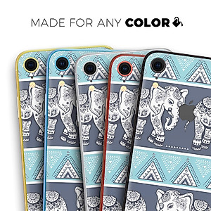 Design Skinz Walking Sacred Elephant Pattern Protective Vinyl Decal Wrap Skin Cover Compatible with The Apple iPhone XR (Screen Trim & Back Glass Skin)