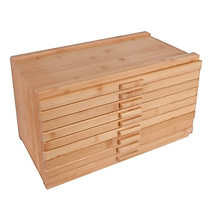 Vencer 9 Drawer Large Capacity Bamboo-Wood Artist Supply Storage Box with Separate Compartments,Pencils,Pen,Brushes and Tools for Designed Storage Art Materials