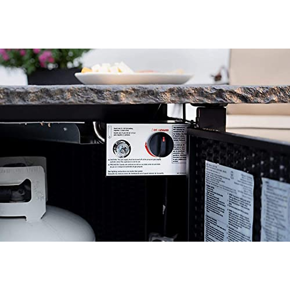 Endless Summer Propane Fire Pit Table 30 Inch Outdoor Gas Fire Pit, 50,000 BTU with Rock-Like Top, Cover, Lid, and Lava Rocks, Add Warmth and Ambiance to Your Backyard, Patio, Deck