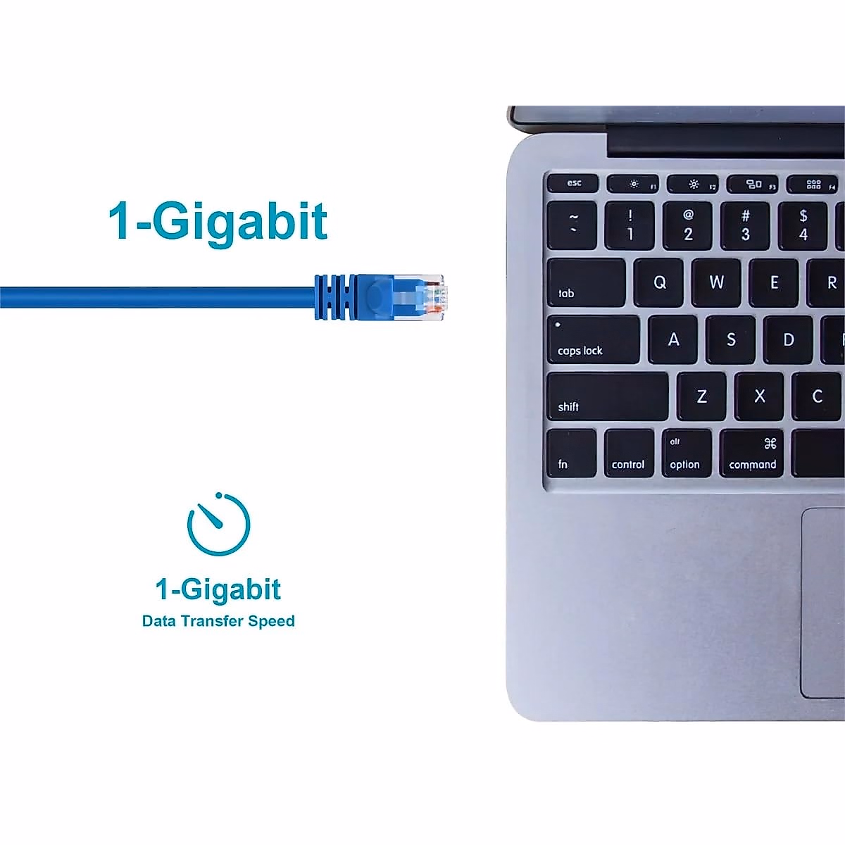 Monoprice Cat5e 6in Blue Patch Cable UTP 24AWG 350MHz Pure Bare Copper Snagless RJ45 Fullboot Series Ethernet Cable