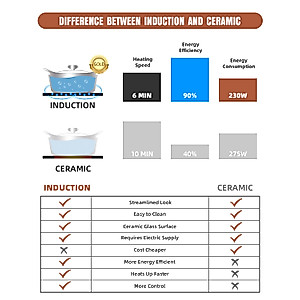 Empava Electric Stove Induction Cooktop Vertical with 2 Burners Vitro Ceramic Smooth Surface Glass in Black 120V, 12 Inch