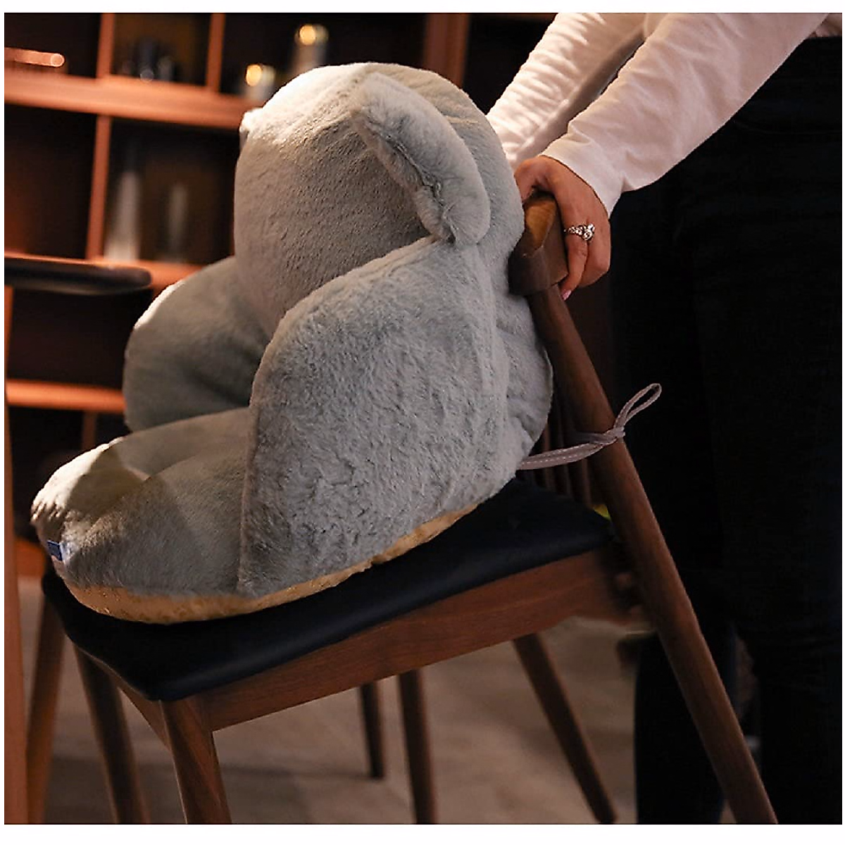 Fxaelian Seat Cushion Chair Pads Waist Pillow Back Cushion Décor Cute Cartoon Plush Thickened for Chair Car Home Office Patio Elephant