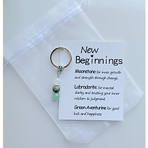 MKISHINE Crystal Keychain Gift for New Beginnings, New Beginnings Gifts for Women Farewell Going Away Gifts for Coworker, Inspirational Encouragement for Friends, Divorce Breakup Get Well Gift