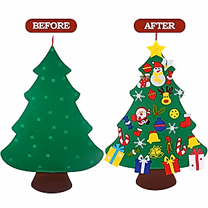 MYHJL DIY Felt Christmas Tree Merry Christmas Decoration for Home Xmas Gifts Cristmas Tree Ornaments New Year 2024(01#)