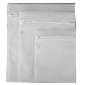 Sunbeam 3 Piece Micro Mesh Delicate Laundry Wash Bag, White