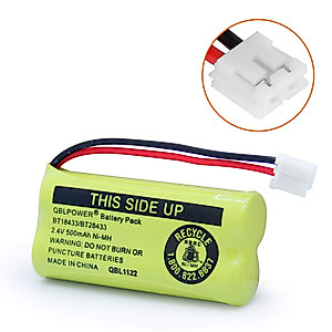 QBLPOWER 2.4V Rechargeable Battery Compatible with AT&T Vtech Phones BT18433 BT184342 BT28433 BT284342 BT-8300 BATT-6010 BT1011 BT1018 BT1022 BT1031 89-1326-00-00/89-1330-01-00/CPH-515D(Pack of 2)