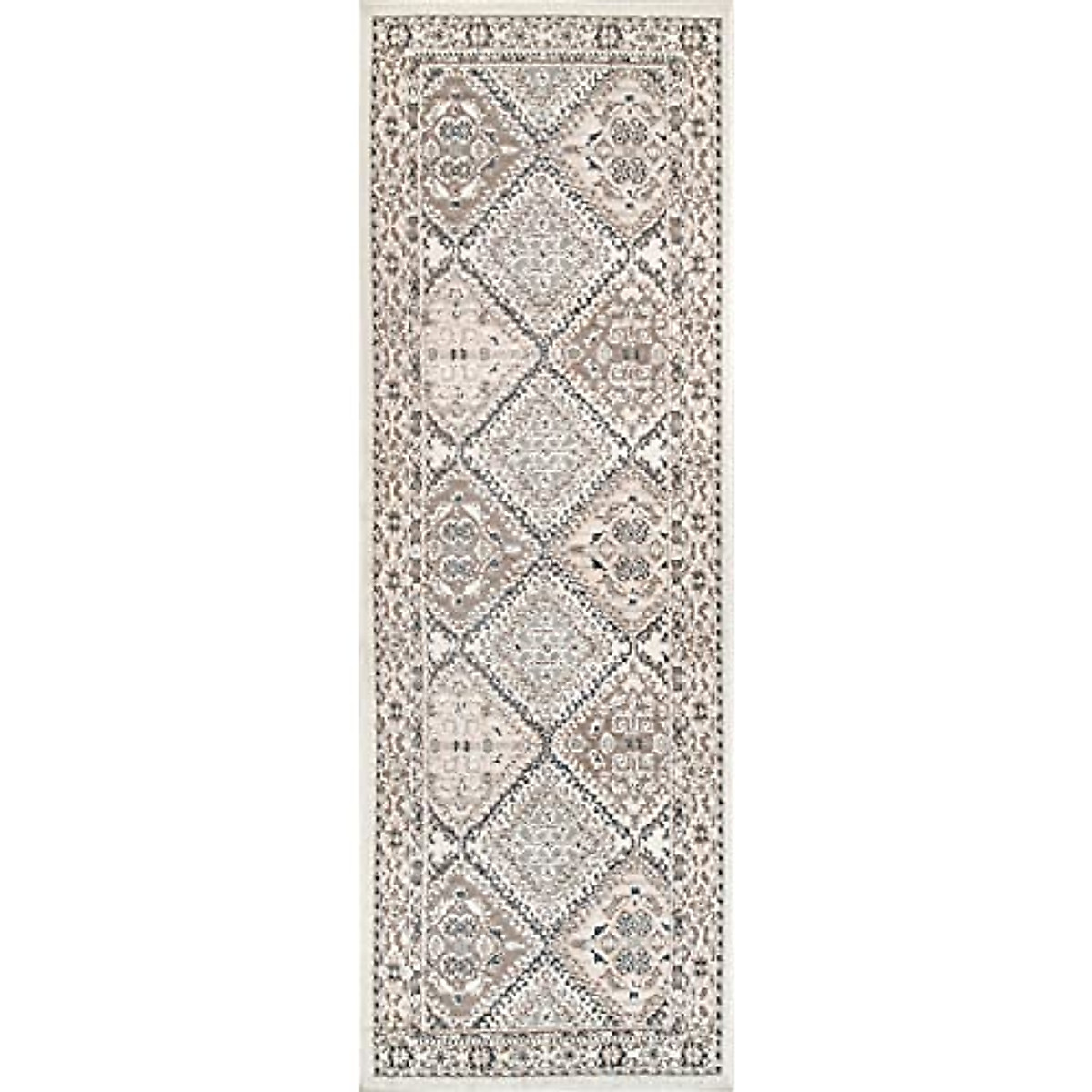 nuLOOM Becca Vintage Tile Runner Rug, 2' 6" x 6', Beige