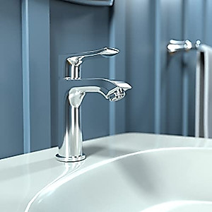 hansgrohe Metris Modern Upgrade Easy Install 1-Handle 1 6-inch Tall Bathroom Sink Faucet in Chrome, 31088001