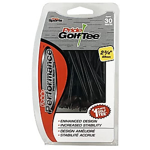 PRIDE GOLF TEE unisex adult 2-3/4 Inch Golf Tees, Black, 2.75 US