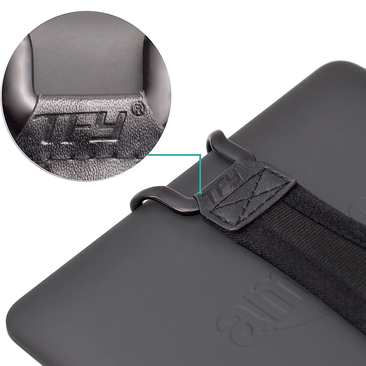TFY Security Hand Strap Holder Finger Grip for Tablet - Compatible with Fire 7 Inch/Fire HD 8 / iPad Mini/Galaxy Tab S 8.4 / Galaxy Tab 2/3 / 4 / Galaxy Tab 7.7 (Black)