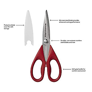KitchenAid All Purpose Shears with Protective Sheath, 8.72-Inch, Red