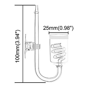 Senzeal Aquarium CO2 Diffuser Spiral Glass CO2 Diffuser Atomizer with Suction Cup for Fish Tank