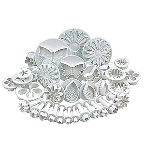 NUOMI Cookie Mold Presses Mooncake Mold Fondant Stamps with Cookie Cutters Set of 33 Small Pastry Molds