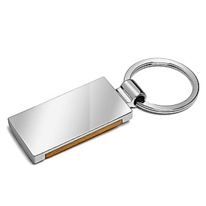 iPick Image Made for Honda Civic Si Laser Engraved Maple Wood Chrome Metal Trim Key Chain