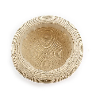 BinaryABC Summer Straw Hats,Sun Hat,Bowler Hat,Beach Cap for Women(Head Circumference 57cm) Beige